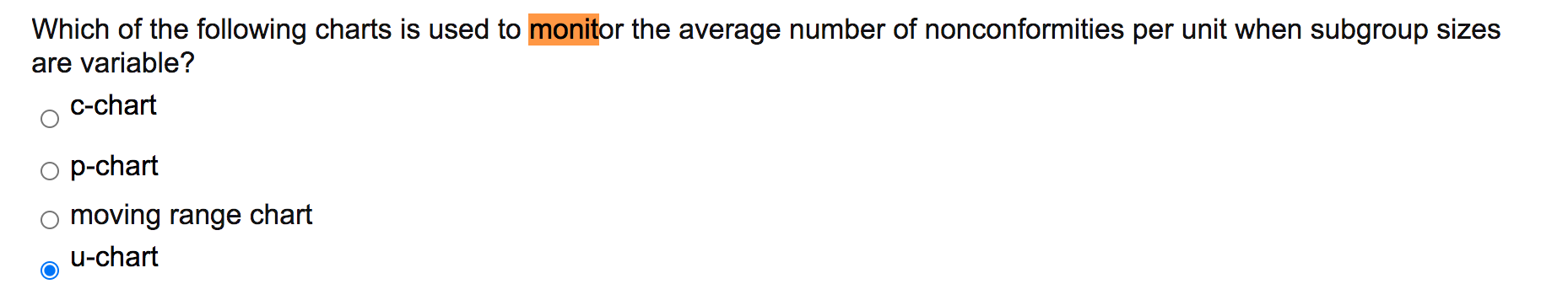 Solved Which of the following charts is used to monitor the | Chegg.com