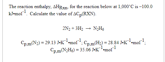Solved The reaction enthalpy, ΔHRxn, for the reaction below | Chegg.com