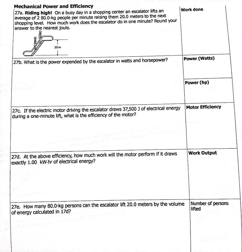 Solved Mechanical Power and Efficiency | Chegg.com