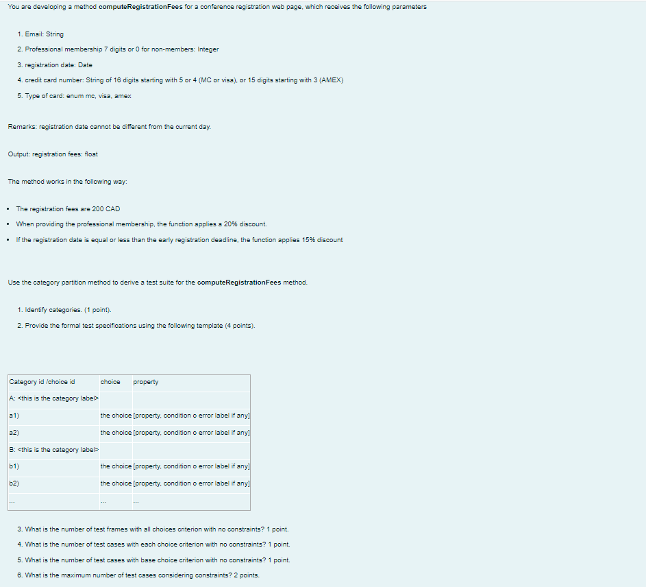 Solved You are developing a method computeRegistrationFees | Chegg.com