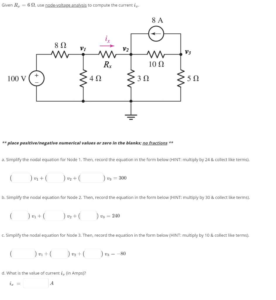 Solved Given R, = 612, use node-voltage analysis to compute | Chegg.com