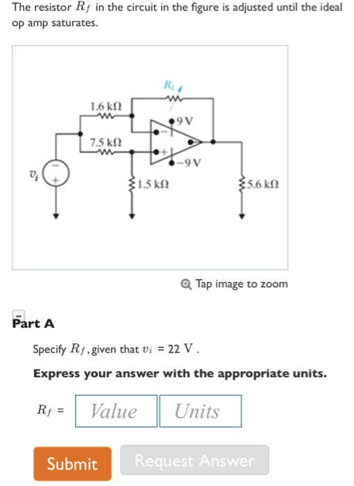 Solved The resistor Rf in the circuit in the figure is | Chegg.com