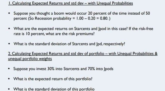 1. Calculating Expected Returns and std dev - with | Chegg.com