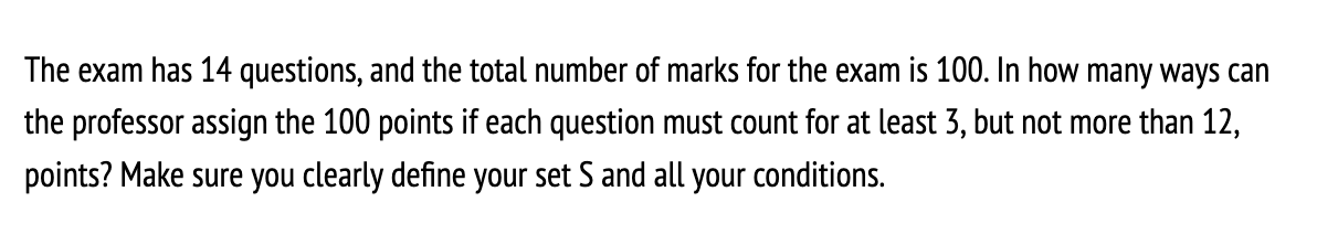 Solved The exam has 14 questions, and the total number of | Chegg.com