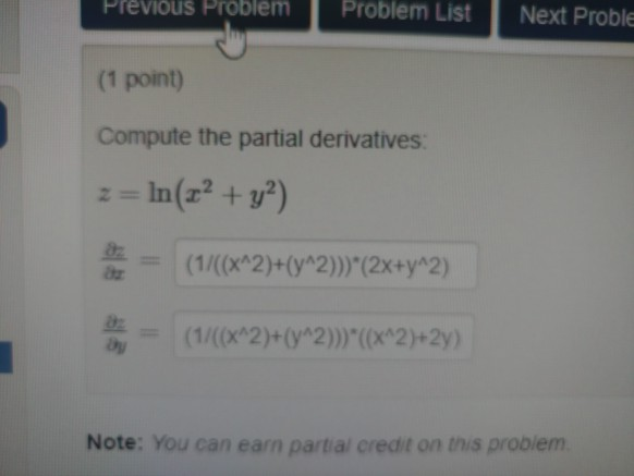 Solved Previous Problem Problem List Next Proble 1 Point