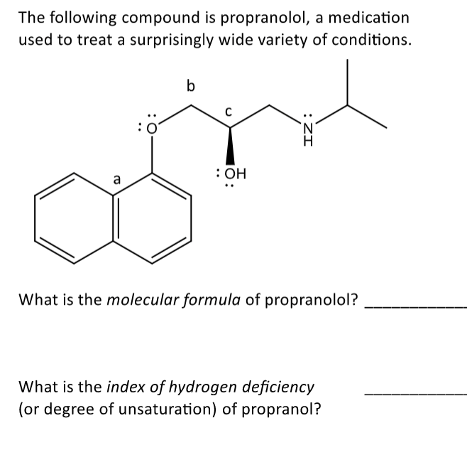 Solved The following compound is propranolol, a medication | Chegg.com