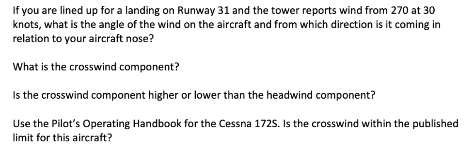 Solved If you are lined up for a landing on Runway 31 and | Chegg.com