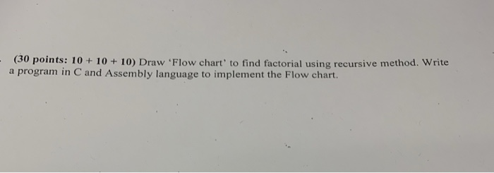 Solved (30 points: 10 + 10 + 10) Draw" Flow chart, to find | Chegg.com