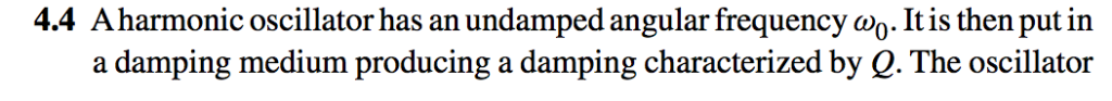 4.4 Aharmonic oscillator has an undamped angular | Chegg.com