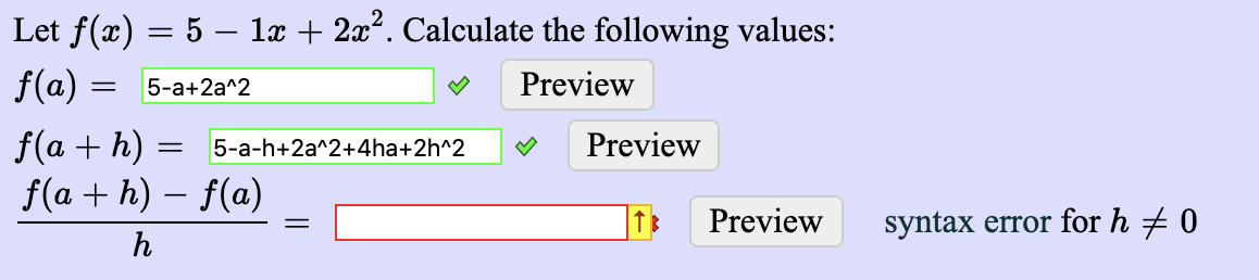Solved Let f(x) = 5 – 1x + 2x2. Calculate the following | Chegg.com