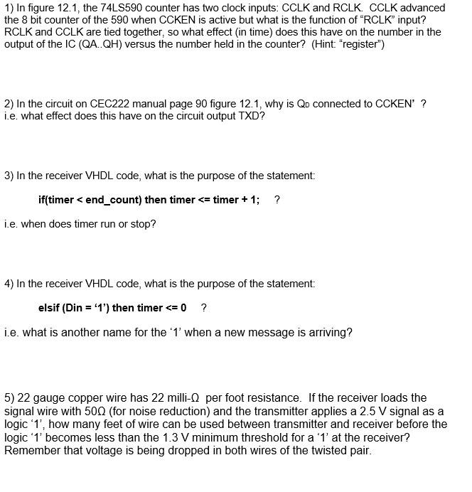 1) In figure 12.1, the 74LS590 counter has two clock | Chegg.com