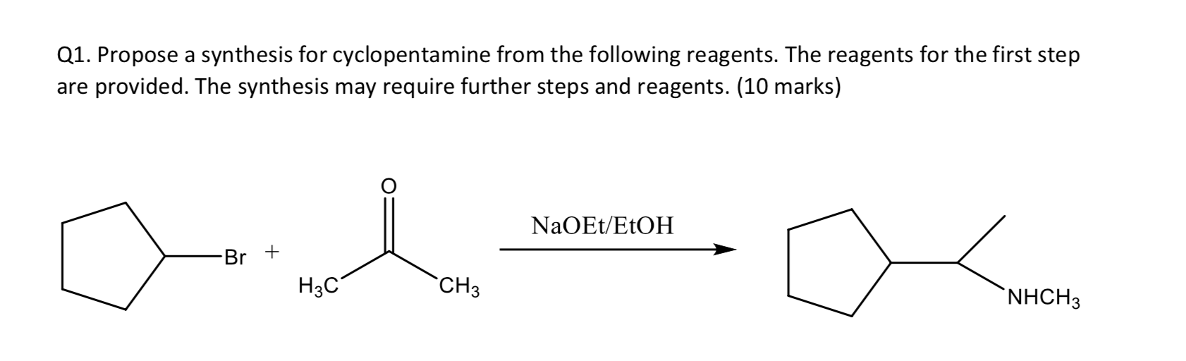 Solved Q1. Propose a synthesis for cyclopentamine from the | Chegg.com