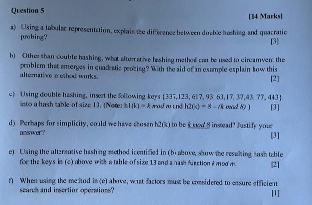 Solved Question 51 [14 Marks] a) Using a tabular | Chegg.com