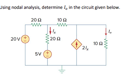 Solved Jsing nodal analysis, determine Io in the circuit | Chegg.com