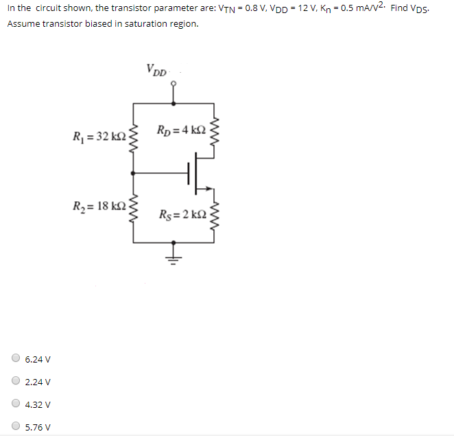 Solved In the circuit shown, the transistor parameter are: | Chegg.com