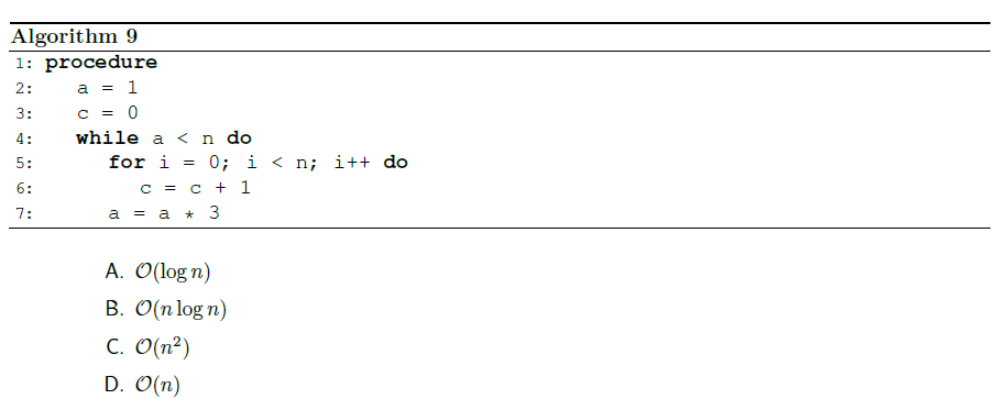 Solved Using the provided pseudo-code, find the worst case | Chegg.com
