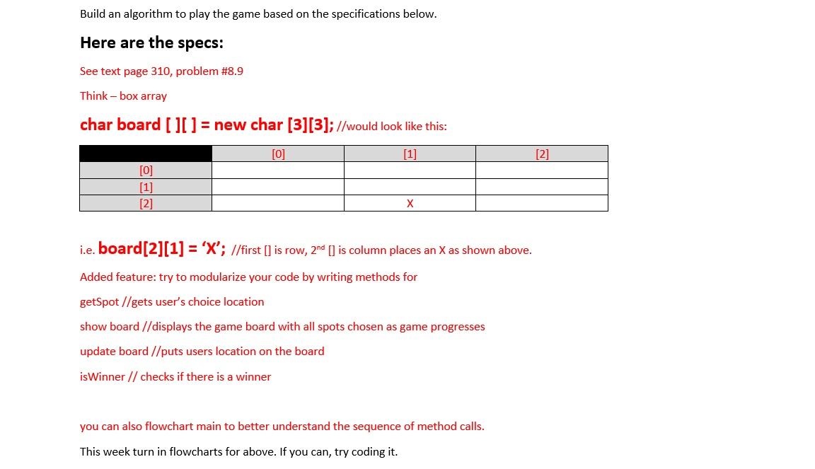 Solved Build an algorithm to play the game based on the | Chegg.com