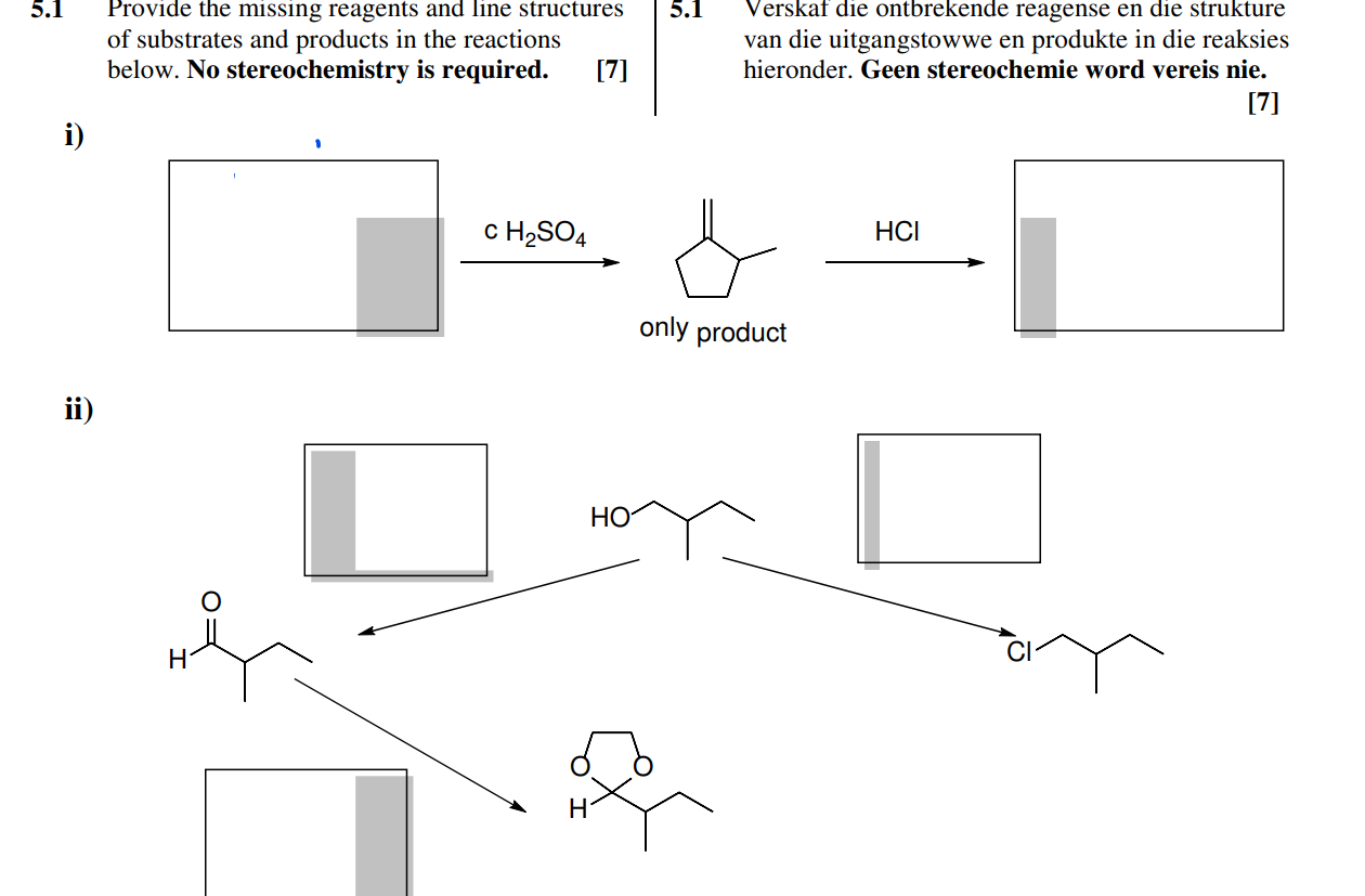 Solved .1 Provide the missing reagents and line structures | Chegg.com