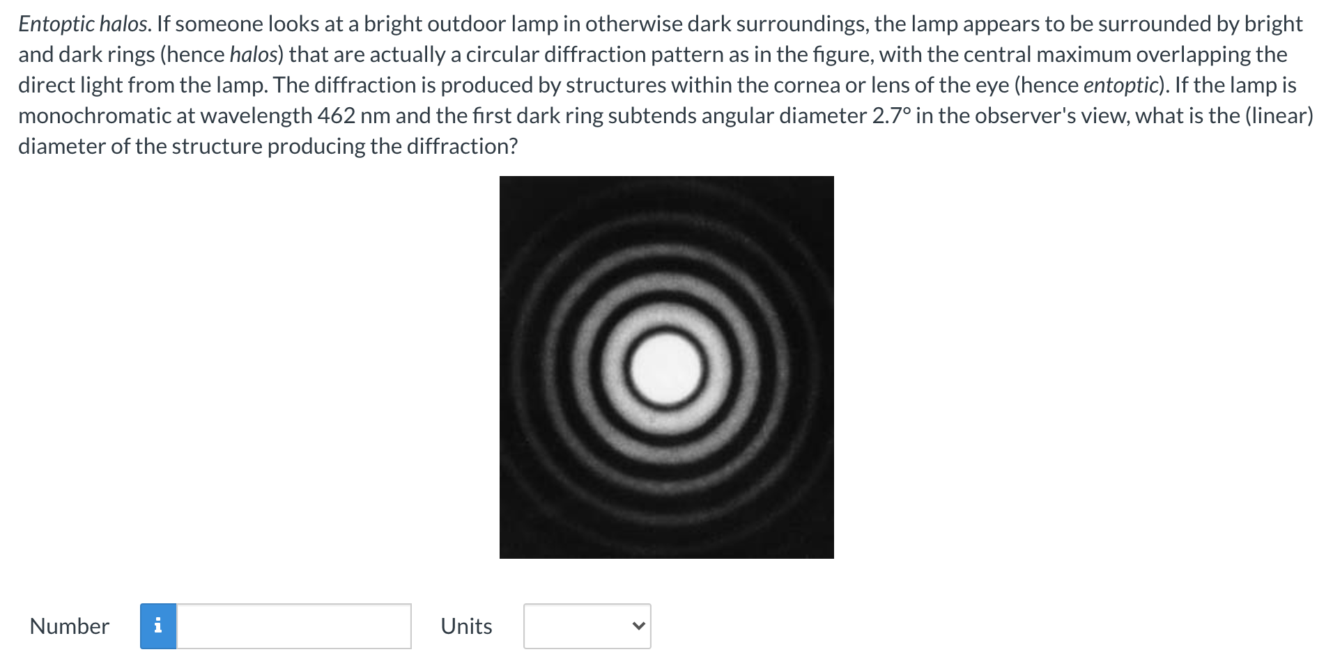 Solved Entoptic halos. If someone looks at a bright outdoor | Chegg.com
