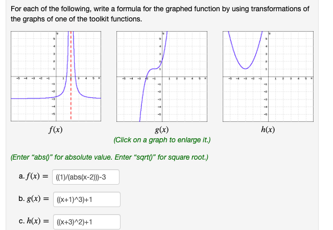 Solved For each of the following, write a formula for the | Chegg.com
