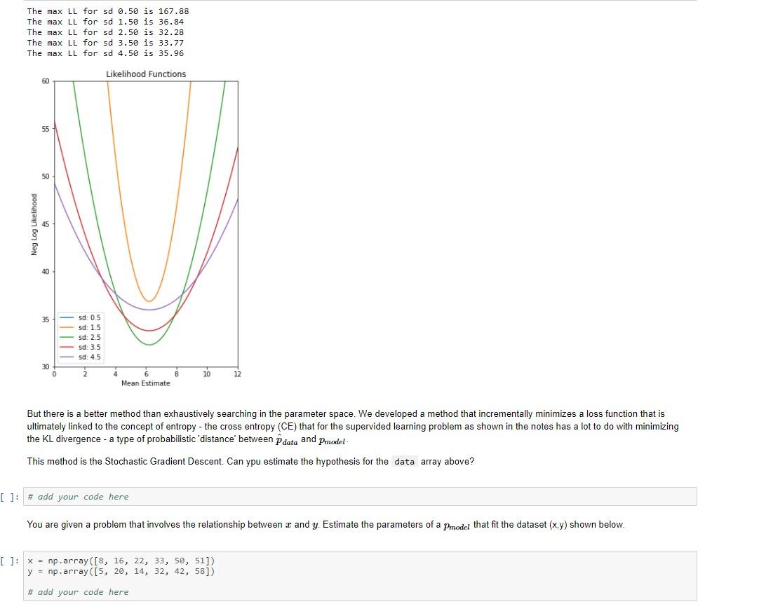 Python Code in Colab Notebook. MLE of a Gaussian | Chegg.com