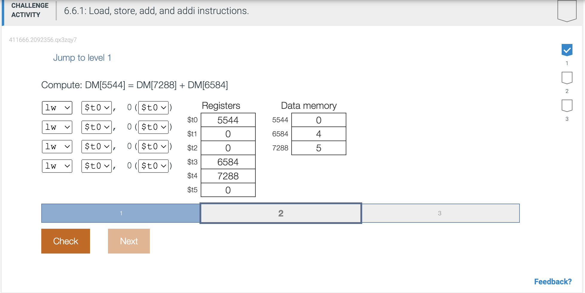 Solved CHALLENGE ACTIVITY 6.6.1: Load, store, add, and addi | Chegg.com