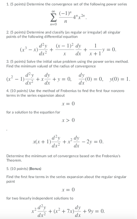 Solved Differential Equations: Determine the convergence | Chegg.com Solved Differential Equations: Determine the convergence | Chegg.com