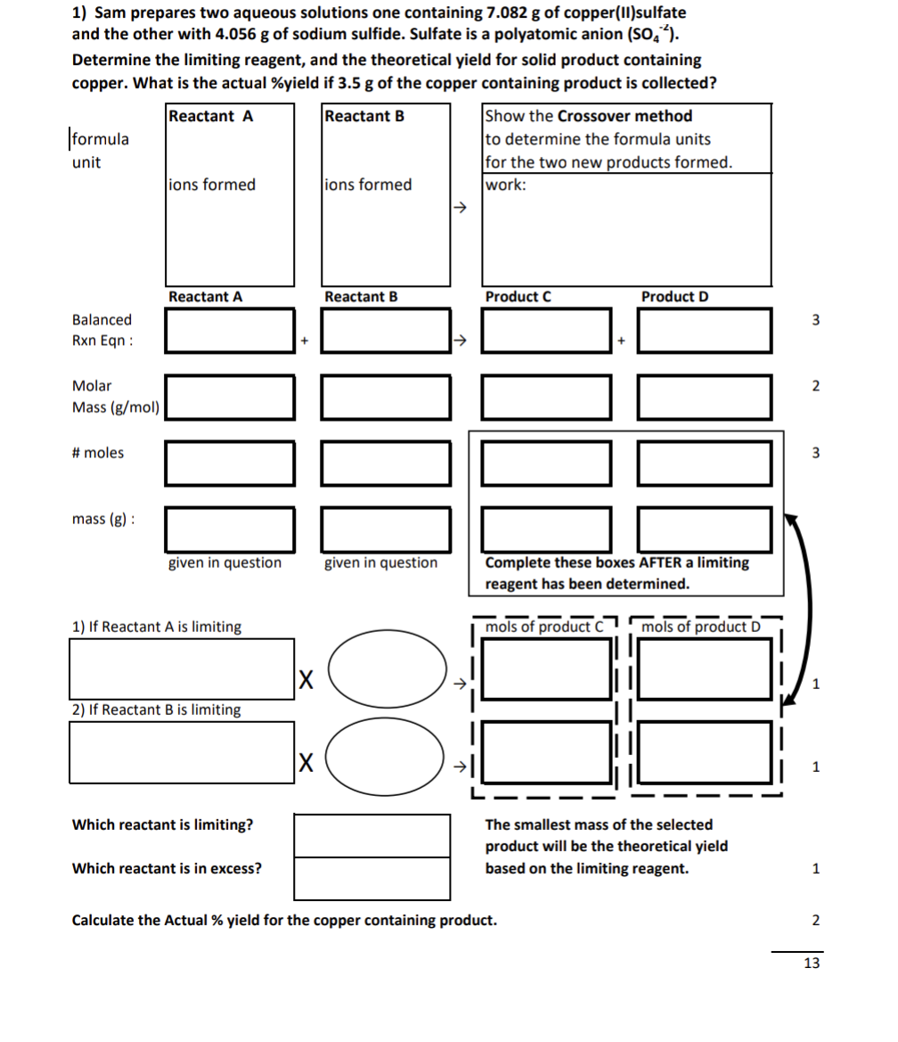 Solved Sam prepares two aqueous solutions one containing | Chegg.com