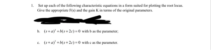 Solved 1. Set up each of the following characteristic | Chegg.com