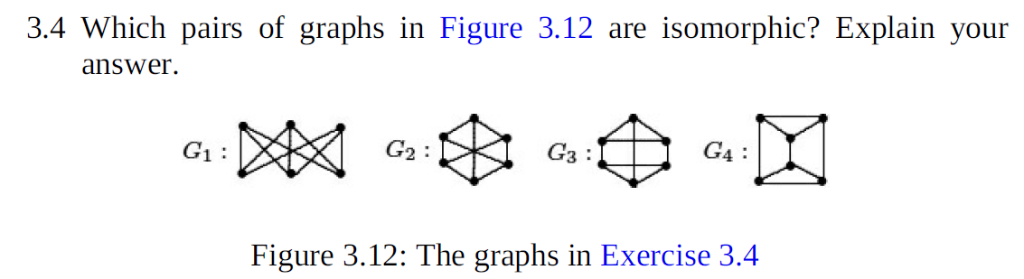 Solved isomorphic? Explain your 3.4 Which pairs of graphs in | Chegg.com