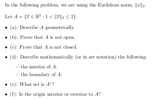 Solved In the following problem, we are using the Euclidean | Chegg.com