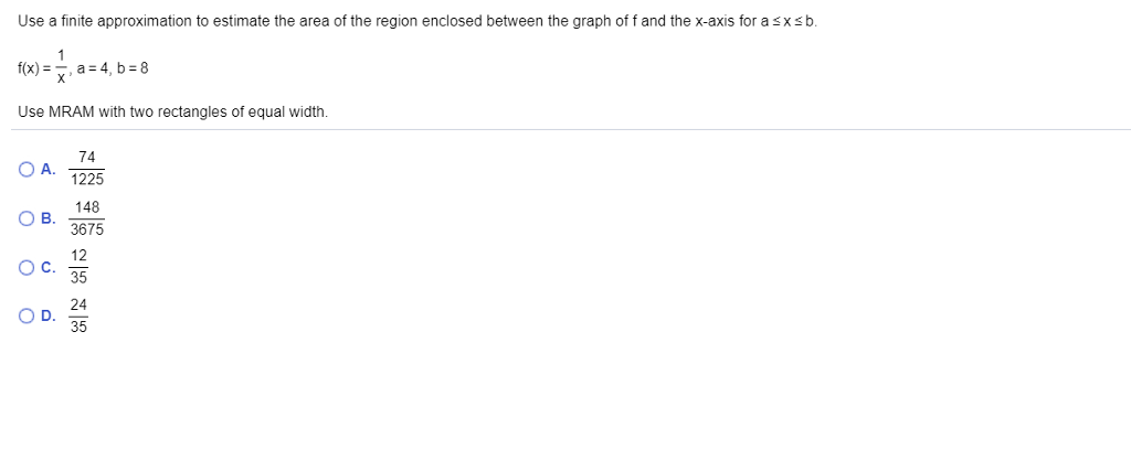 Solved Use a finite approximation to estimate the area of | Chegg.com