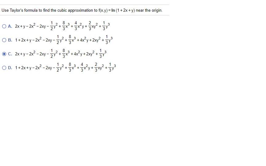 Solved Use Taylor's formula to find the cubic approximation | Chegg.com