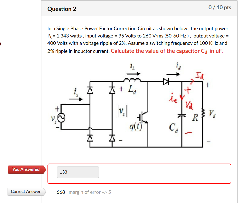 Solved In a Single Phase Power Factor Correction Circuit as | Chegg.com