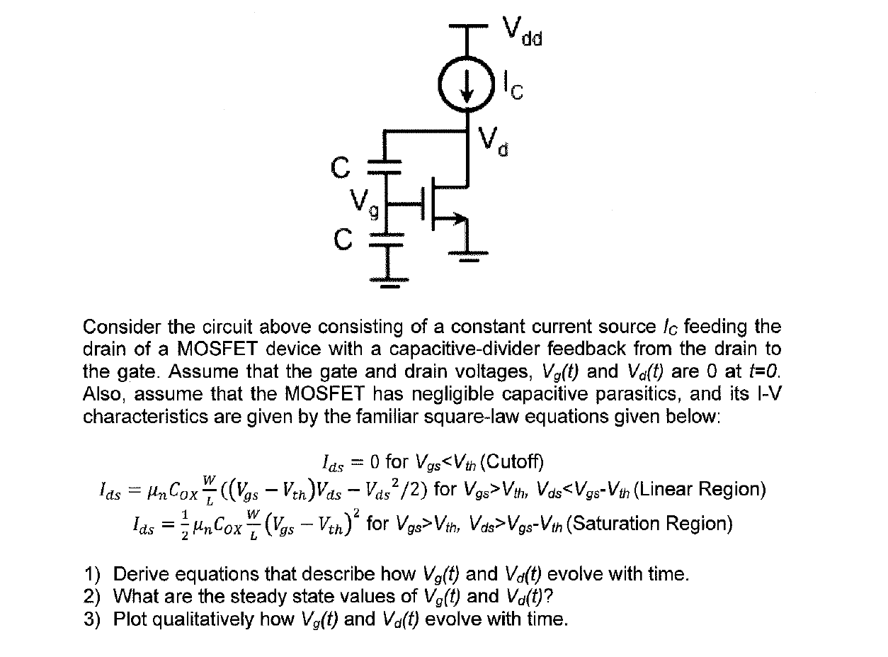 Consider the circuit above consisting of a constant | Chegg.com