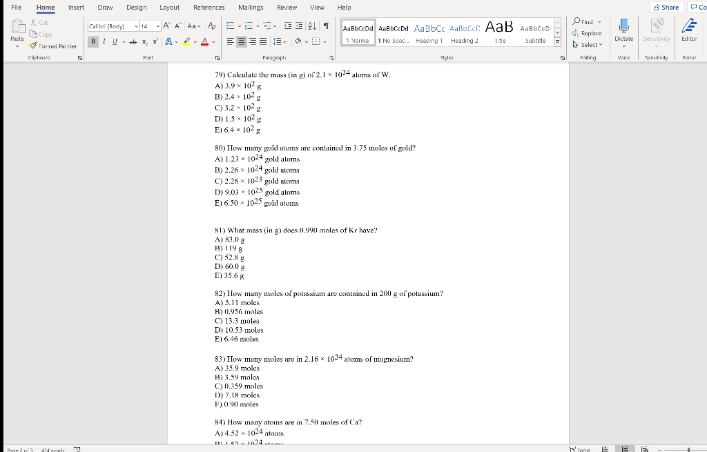 Solved File Home Insert Draw Design Layout References | Chegg.com