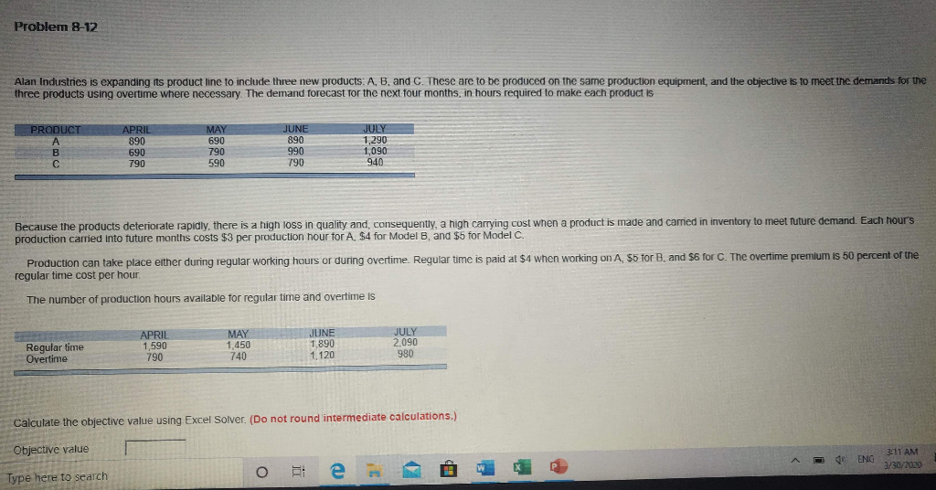 Problem 8-12 Alan Industries is expanding its product | Chegg.com