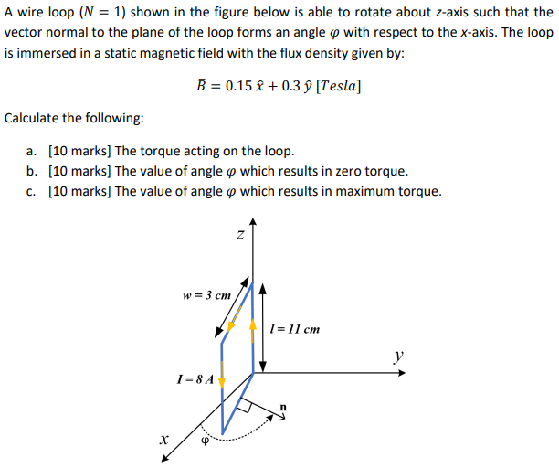 Solved A wire loop (N = 1) shown in the figure below is able | Chegg.com