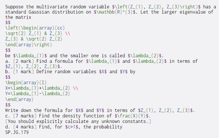 Solved Suppose the multivariate random variable | Chegg.com