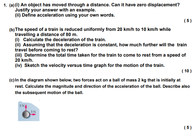 Solved 1. (a) (i) An object has moved through a distance. | Chegg.com