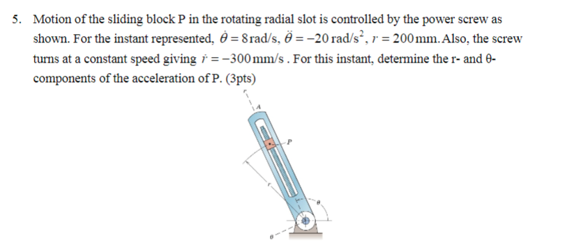 Solved Motion of the sliding block P in the rotating radial | Chegg.com Solved Motion of the sliding block P in the rotating radial | Chegg.com