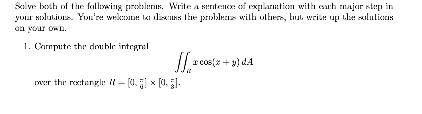 Solved Solve both of the following problems. Write a | Chegg.com
