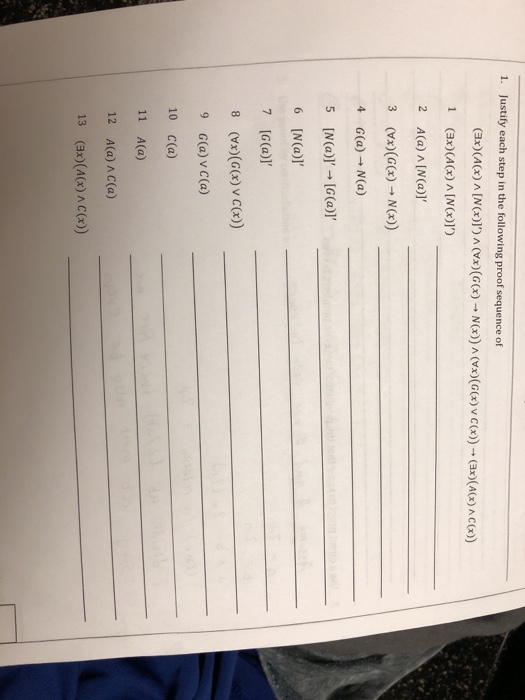 Solved 1. Justify each step in the following proof sequence | Chegg.com
