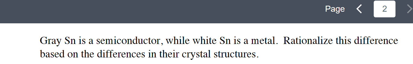 Solved (2) Tin tints. The element tin (Sn) occurs in two | Chegg.com
