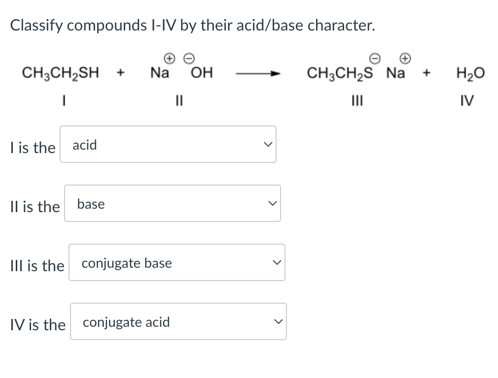 Solved Classify compounds I-IV by their acid/base character. | Chegg.com