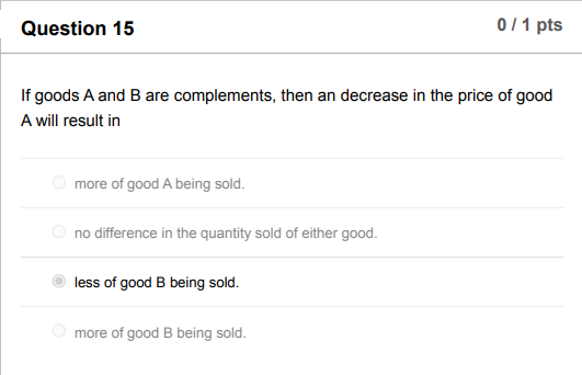 Solved If goods A and B are complements, then an decrease in | Chegg.com