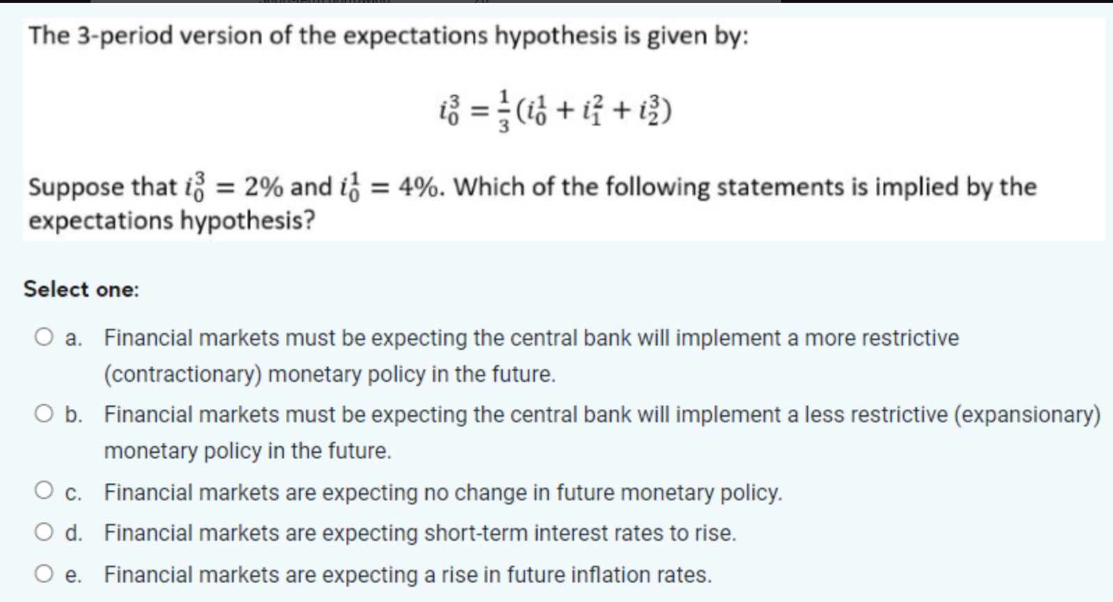 Solved The 3-period version of the expectations hypothesis | Chegg.com