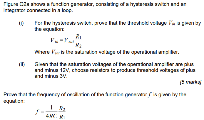 Solved Figure Q2a shows a function generator, consisting of | Chegg.com