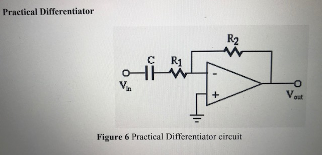 Solved For the Practical Differentiator circuit above, | Chegg.com