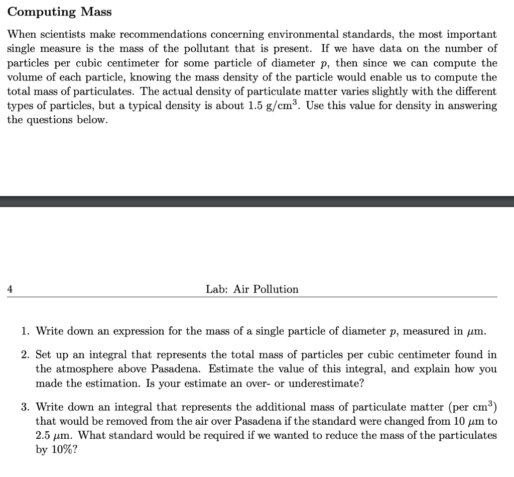 Solved Computing Mass When scientists make recommendations | Chegg.com